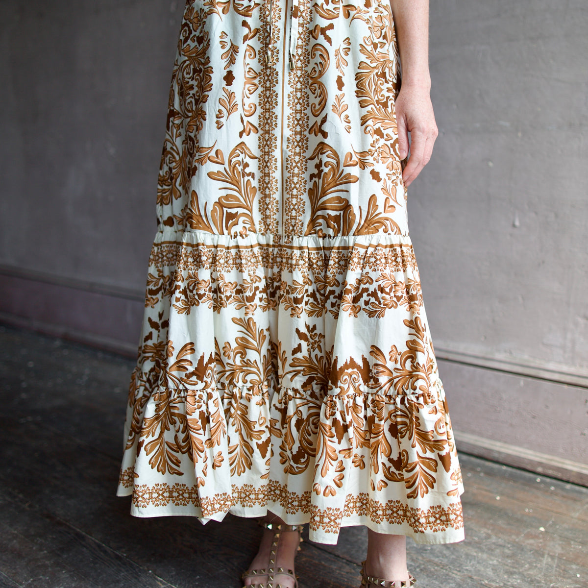 CARA CARA CHASE SKIRT | SALTAIRE BROWN | Women's Cotton Poplin Tiered ...