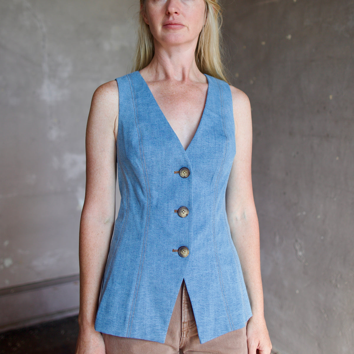 VERONICA BEARD | AVALINA VEST | BLUE MIRAGE | FINAL SALE – Woodlands